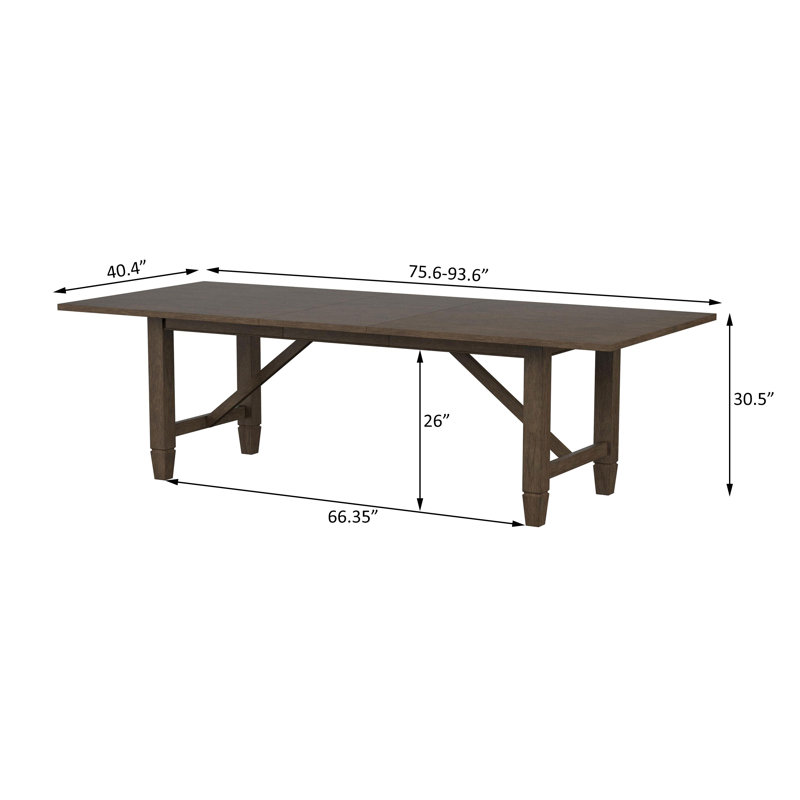 Latitude Run® Rectangular 94-inch Wood Dining Table Light Brown | Wayfair